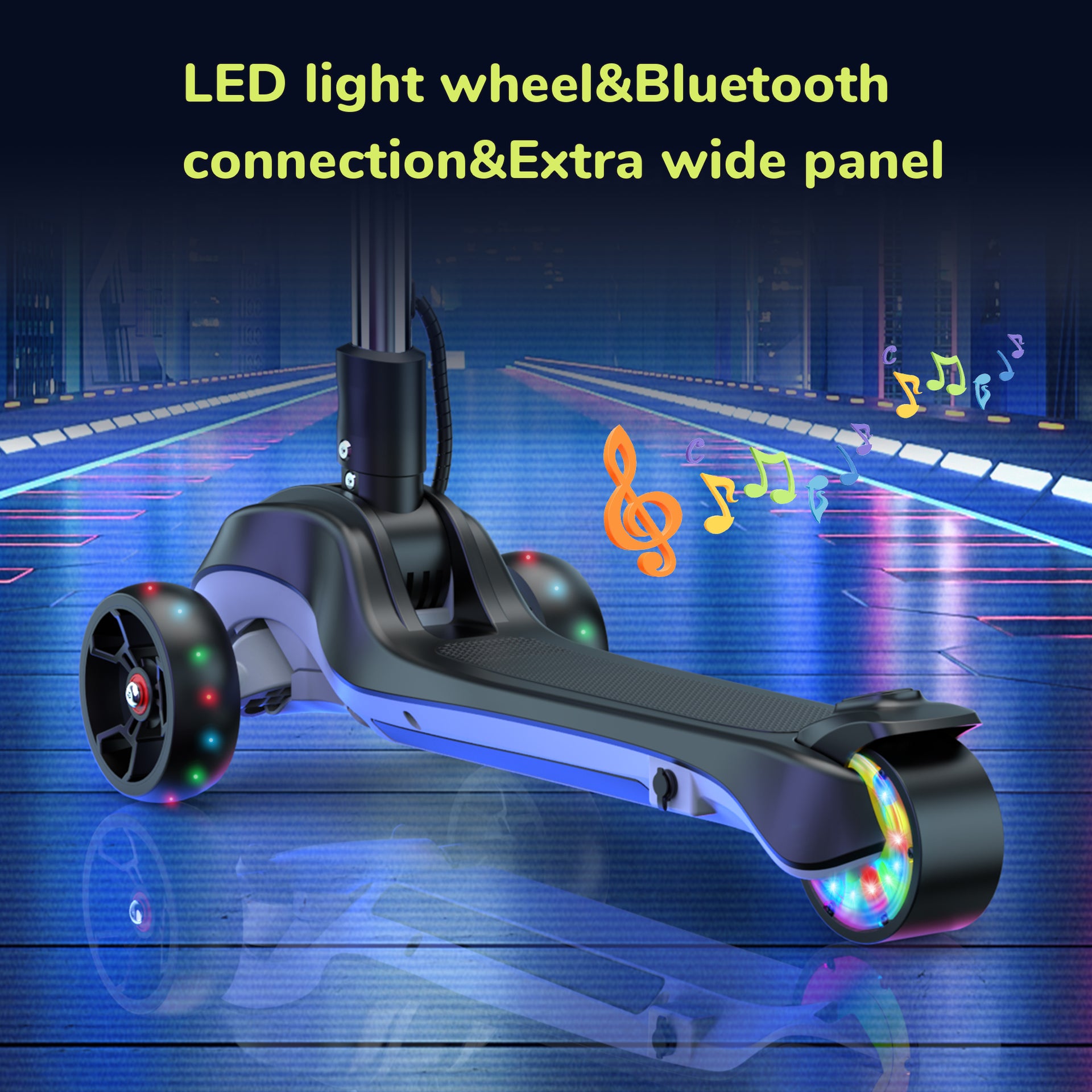 iScooter iK2 3-Wheel Electric Scooter Adjustable Height for Kids Ages