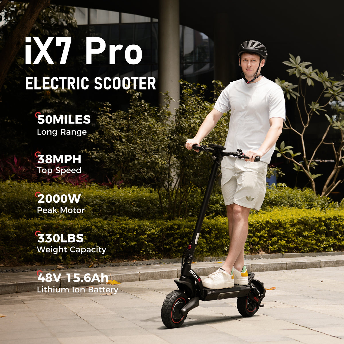 iScooter iX7 Pro Off-road Electric Scooter, 2000W Motor, 50Miles Long